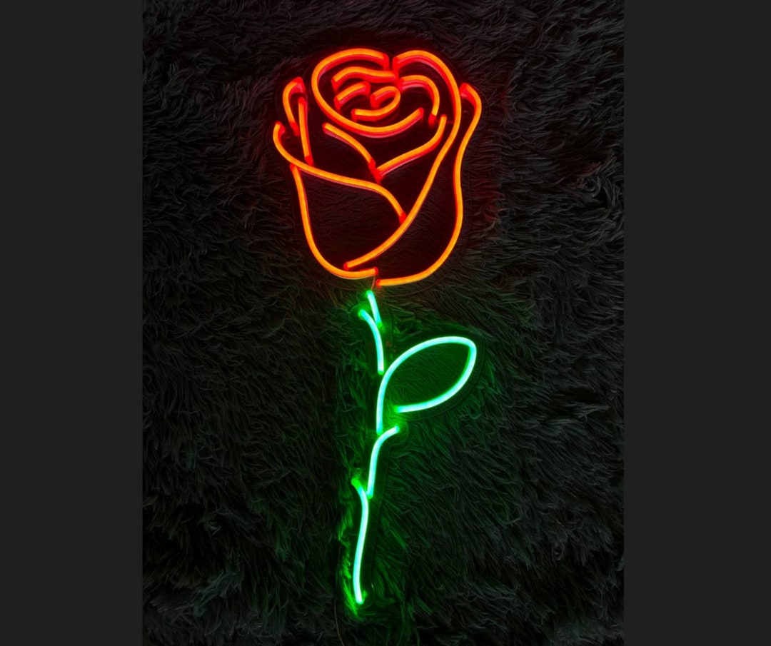 Rose Led Sign, Rose Neon Sign, Wall Decor, Birthday's Gifts, Custom ...