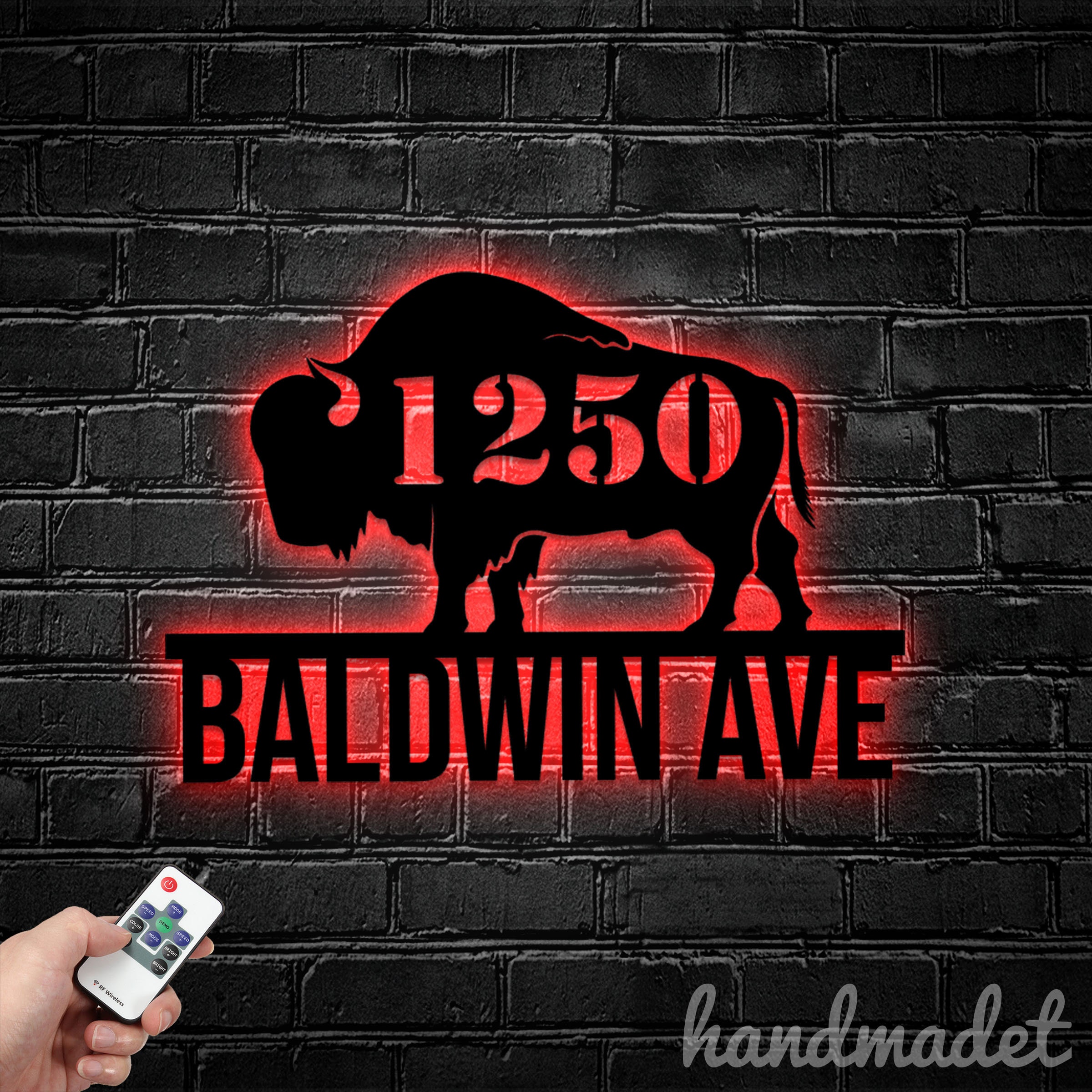Personalized Buffalo House Number, Buffalo Home Number Metal Wall Sign ...