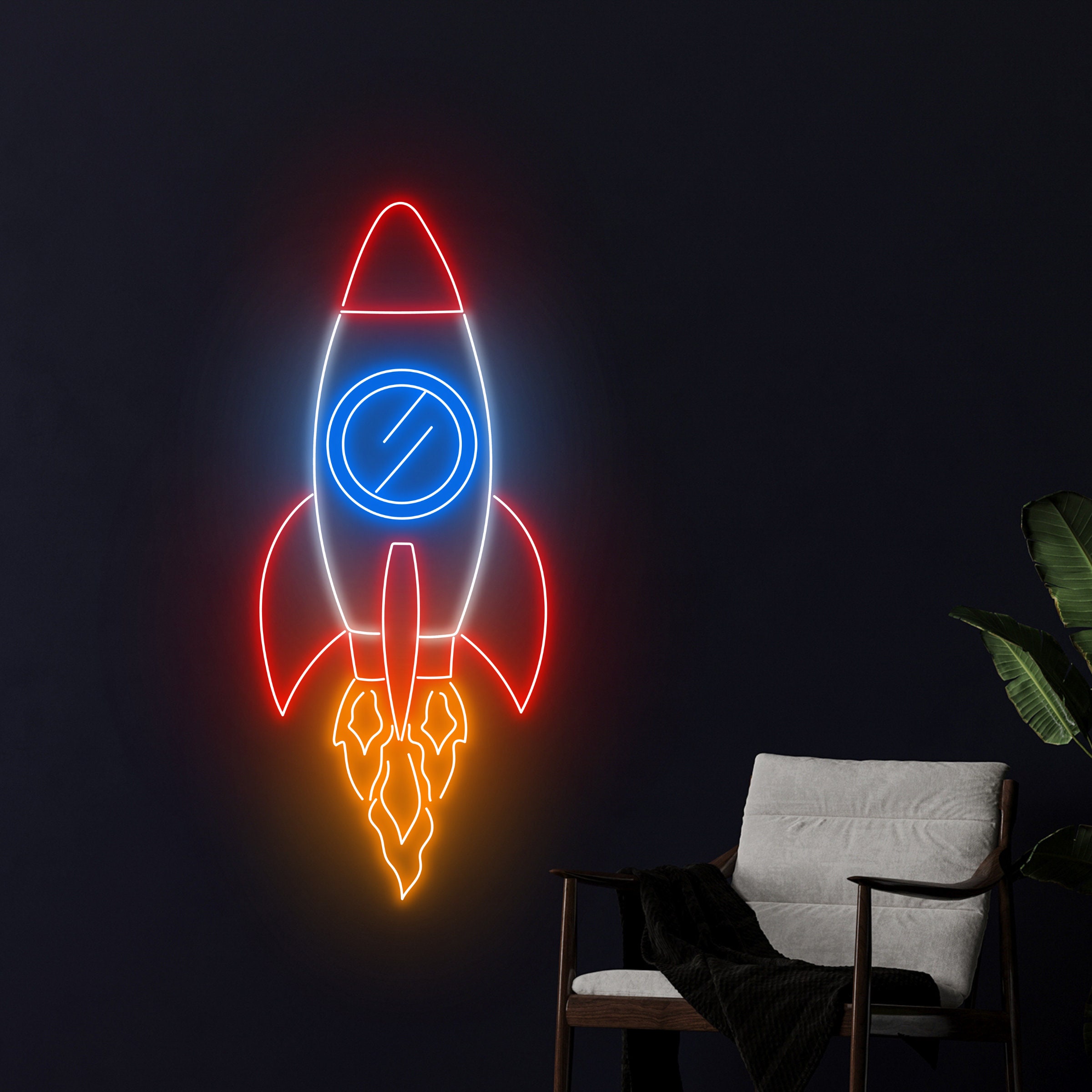 Rocket Neon Sign, Rocket Led Light, Spacecraft Led Sign, Spaceship Neon ...