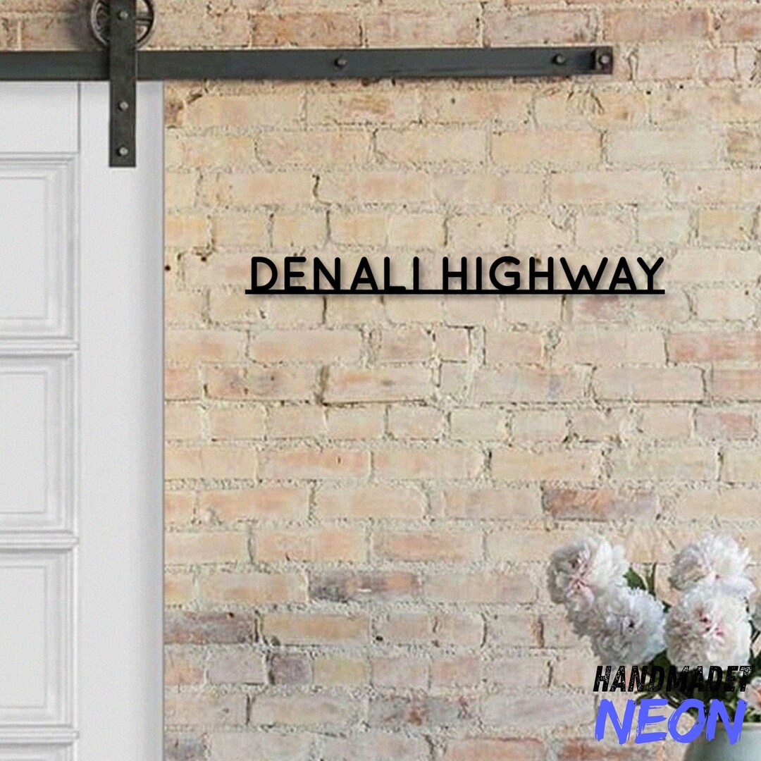 Personalized House Name Metal Sign, Modern Home Name Plaque Metal Wall ...