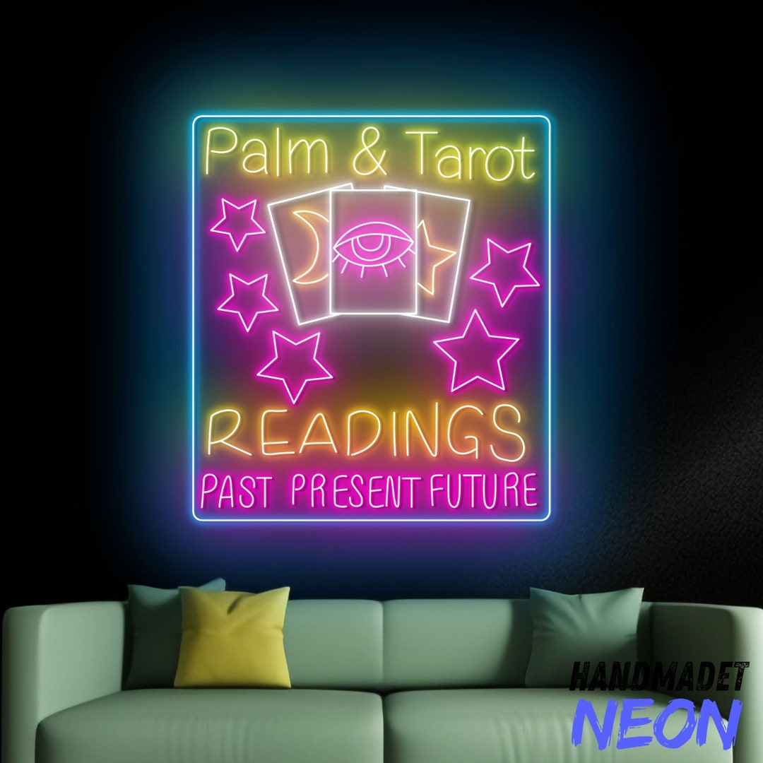 Palm and Tarot Readings Neon Sign, Palm Reader Led Sign, Psychic Neon ...