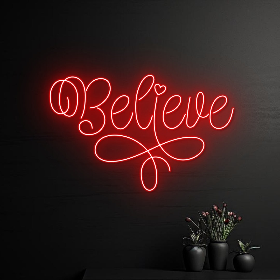 Believe Neon Sign, Custom Merry Christmas Led Sign, Personalized ...