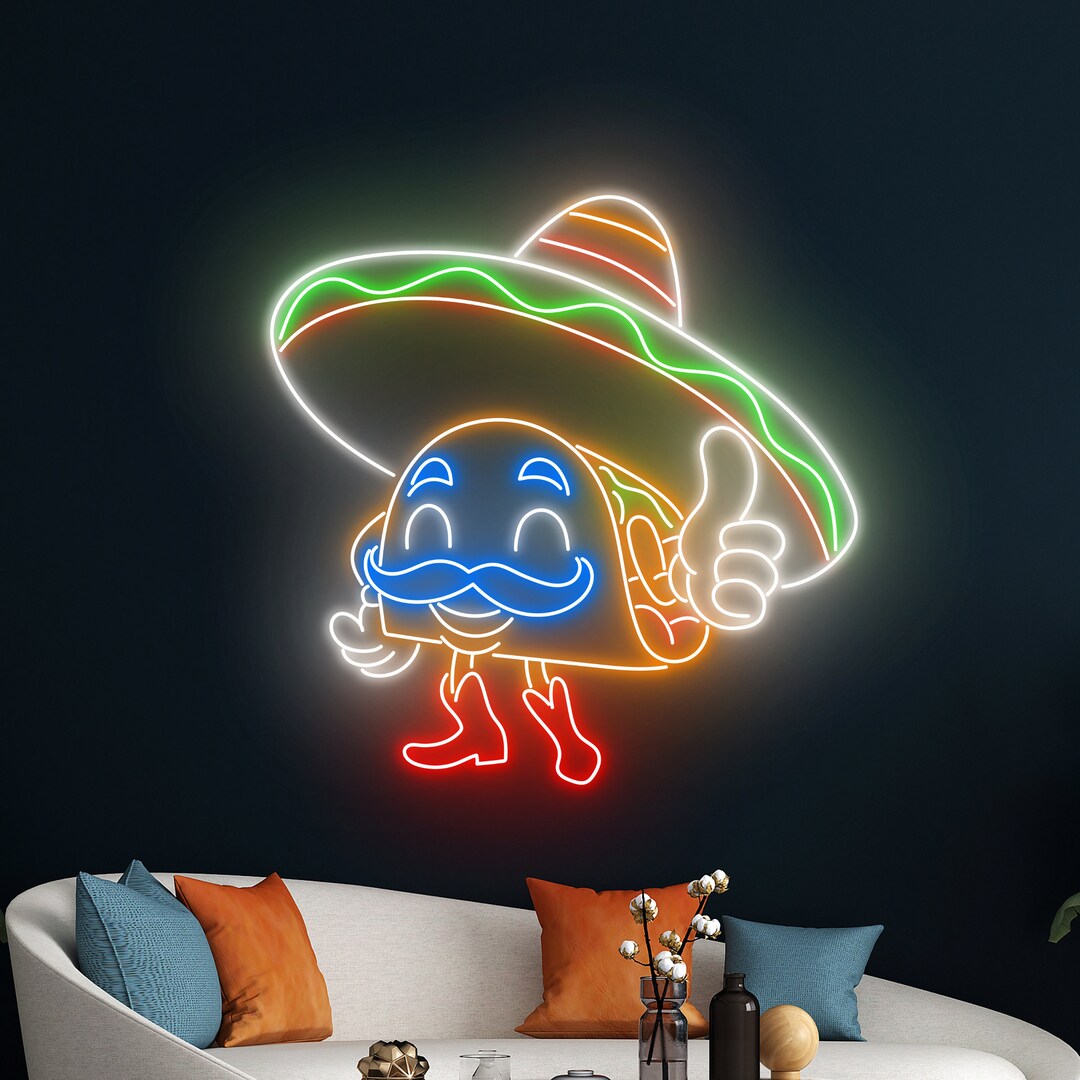 Mexican Tacos Neon Sign, Funny Taco Neon Light, Tacos Led Light, Tacos ...