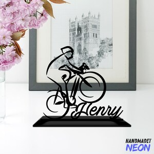 Custom Cycling Table Decor, Cyclist Metal Shelf Decor Home, Biker Table ...