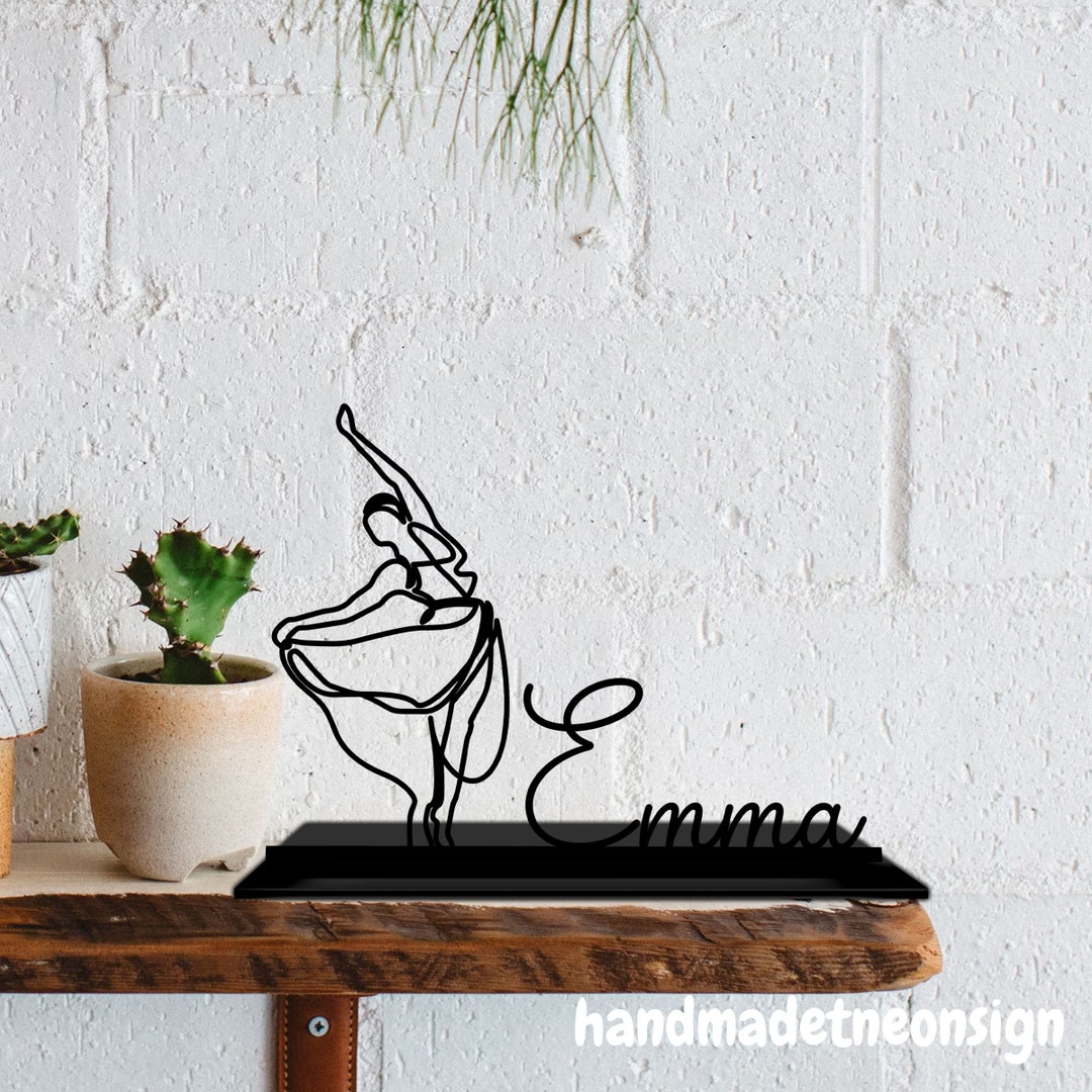 Custom Dancer Line Art Table Decor, Dancing Metal Shelf Decor Home ...