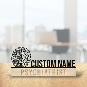 Custom Psychiatrist Metal Desk Name Plate, Doctor Metal Job Name Plate ...
