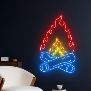 Fire Flame Neon Sign, Flame Neon Light, Flame Fire Led Sign, Burning ...