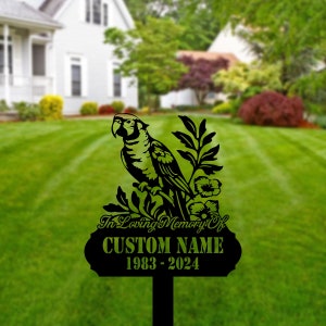 Custom Outdoor Parrot Metal Sign With Stakes - Personalized Outdoor ...