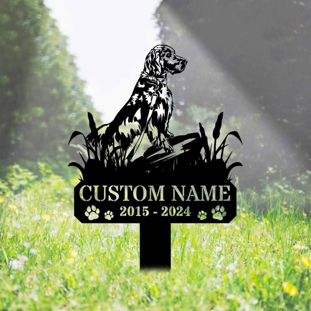 Custom English Setter Dog Memorial Stake Metal Sign - Outdoor English ...