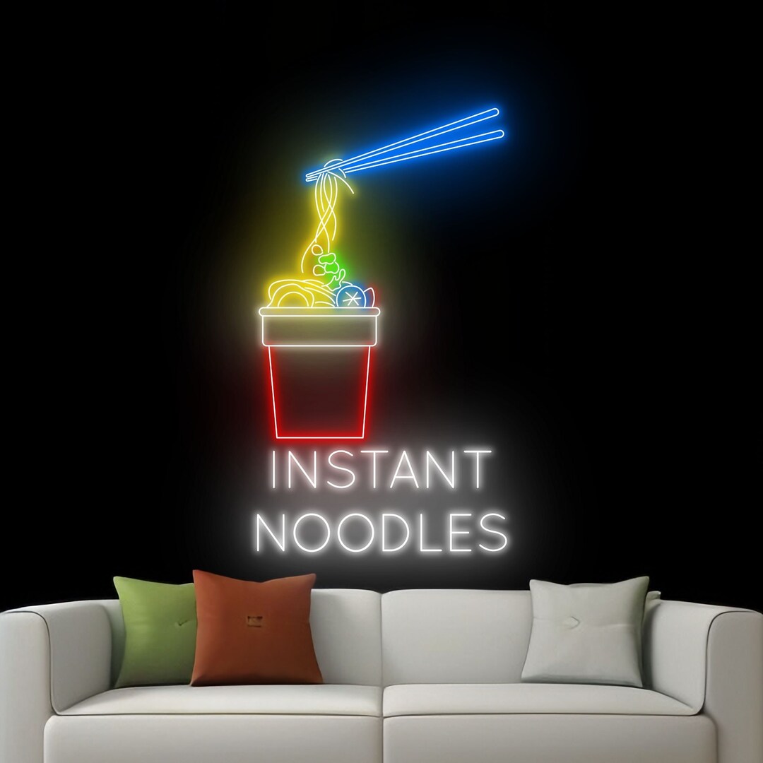 Instant Noodles Neon Wall Sign, Noodles Led Wall Light, Fast Food Led ...