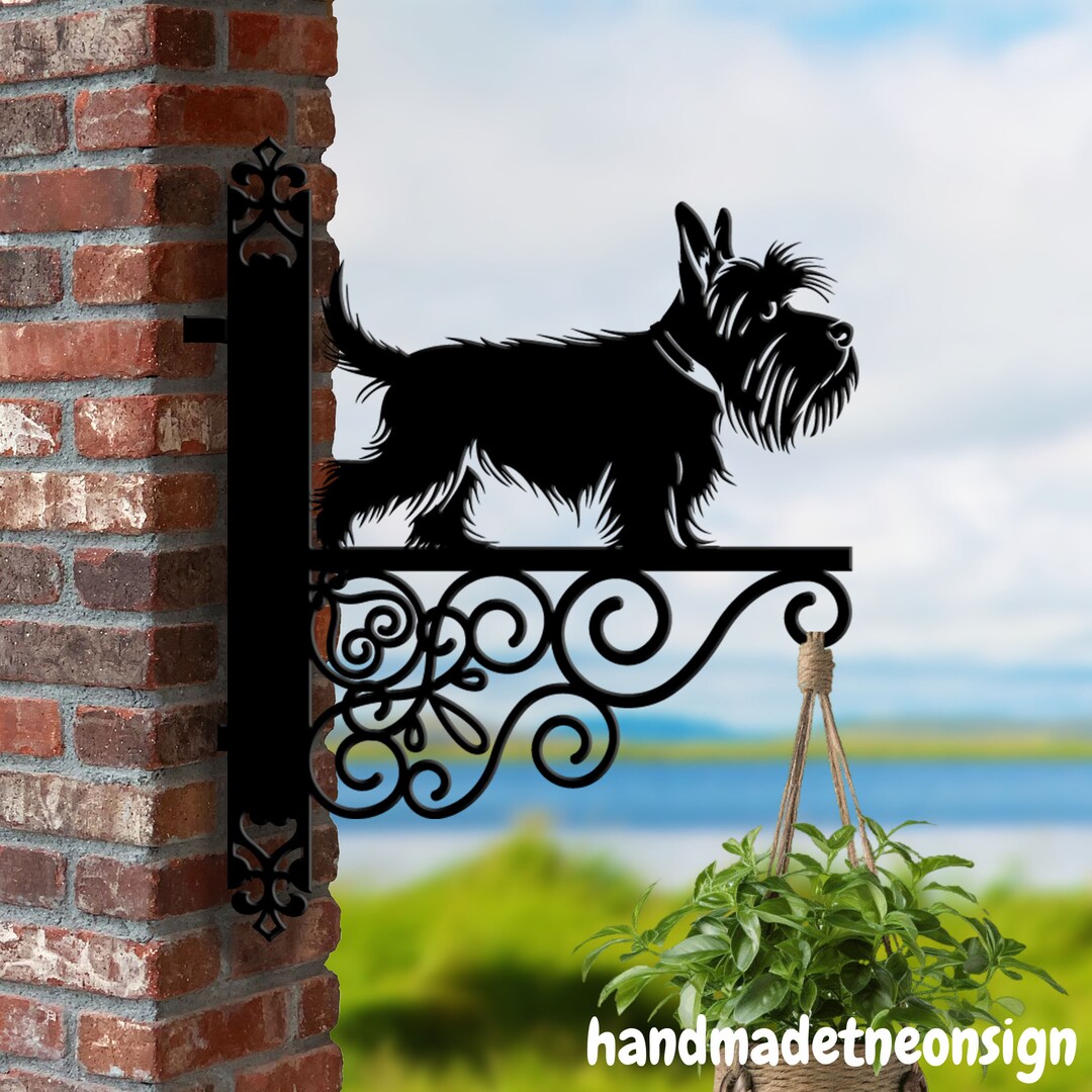 Personalized Miniature Schnauzer Dog Hanging Bracket Dog Hanging Basket ...