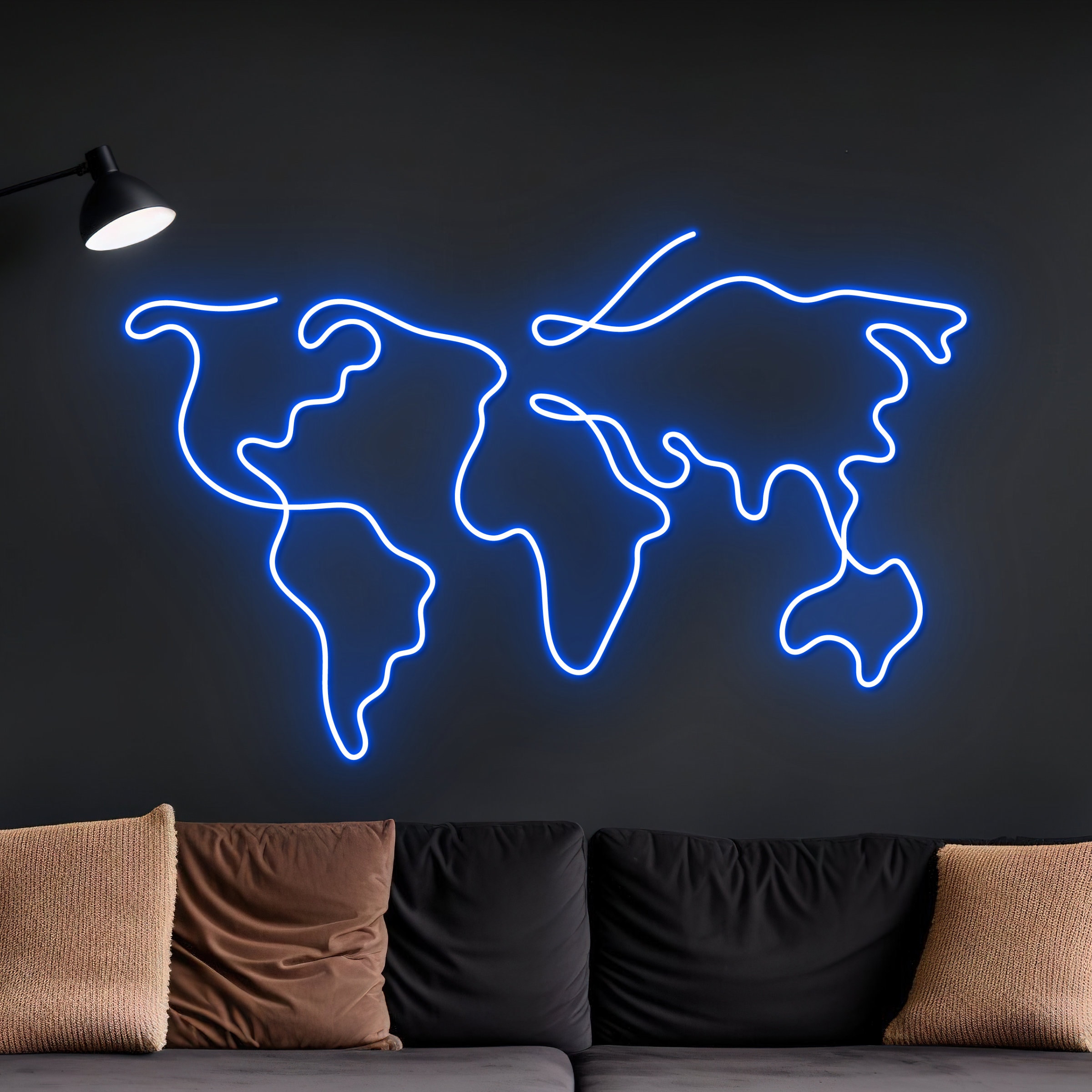 Custom World Map Neon Sign, Travel Map LED Light, Adventure Neon Light ...