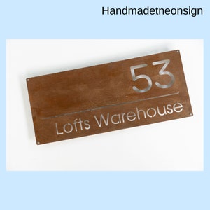 Personalized House Number Horizontal Rusty, Rusty House Number Sign ...