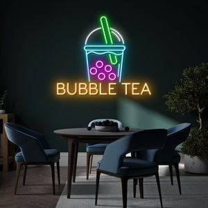 Bubble Tea Neon Sign, Boba Tea Neon Sign, Wall Decor, Neon Sign, Custom ...