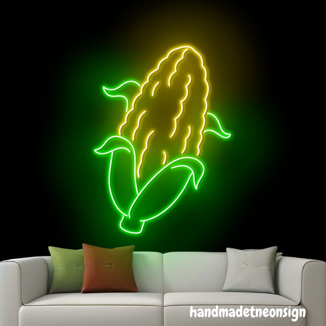 Corn Neon Wall Sign, Corn Led Wall Sign, Vegetable Neon Wall Light ...