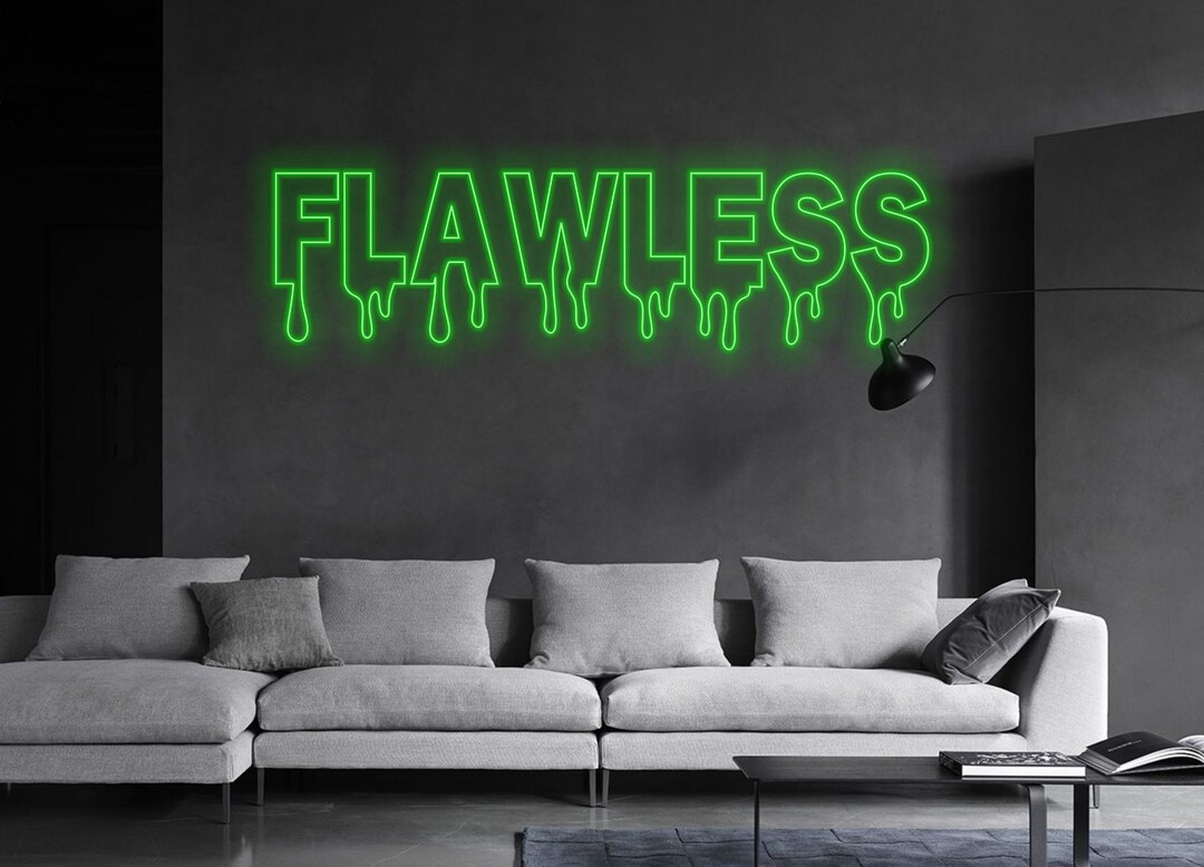 Dripping Flawless Led Sign, Flawless Neon Sign, Wall Decor, Custom Neon ...