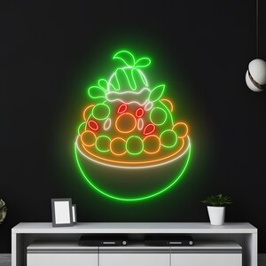 Bingsu Neon Sign, Bingsu Fruit Neon Light, Bingsu Cream LED Light, Ice ...