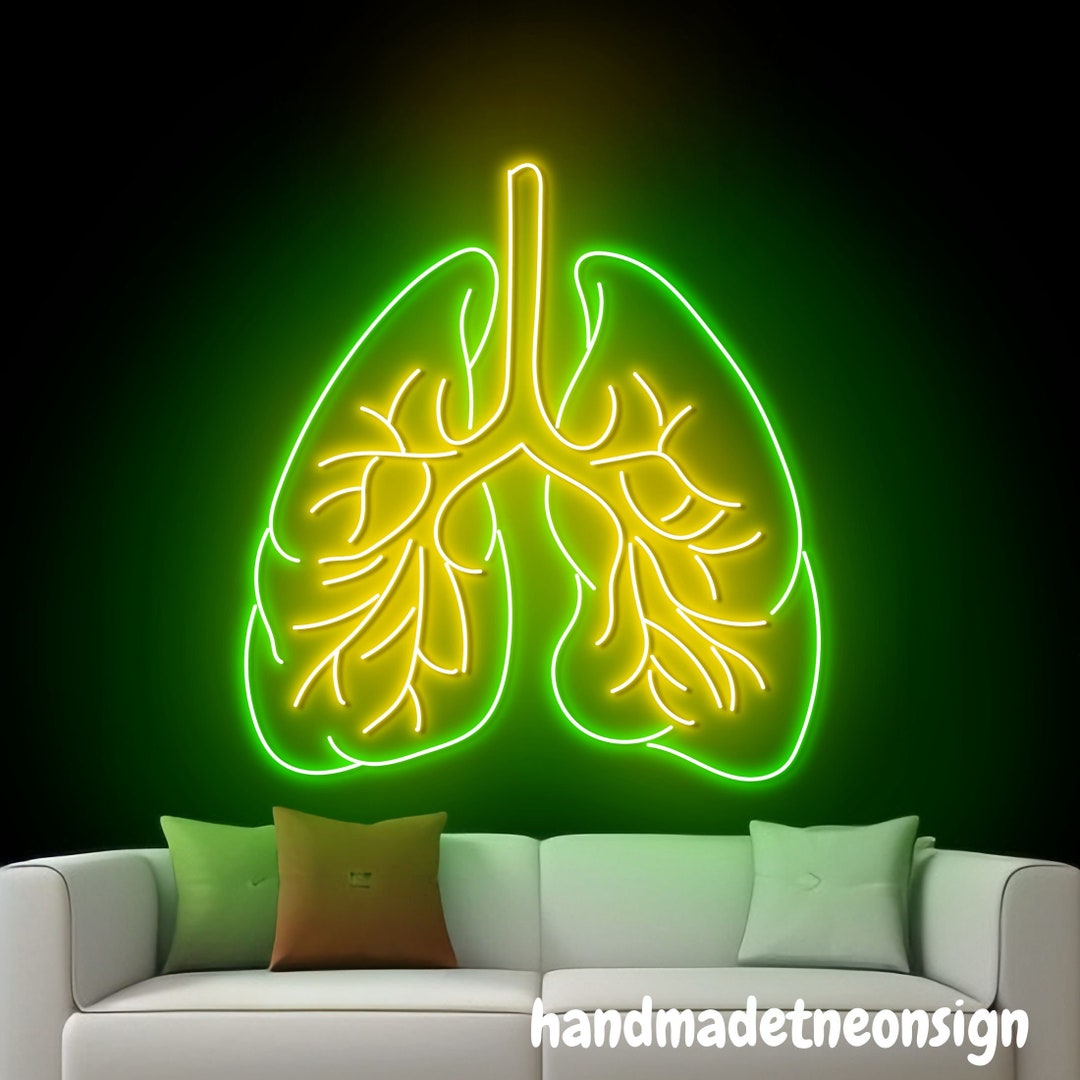 Custom Lungs Neon Sign, Lung Led Sign, Lungs Led Light, Human Organs ...