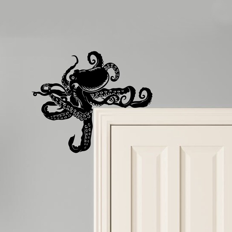 Personalized Octopus Door Corner Sign, Sea Animal Metal Door Topper ...