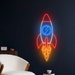 Rocket Neon Sign, Rocket Led Light, Spacecraft Led Sign, Spaceship Neon ...