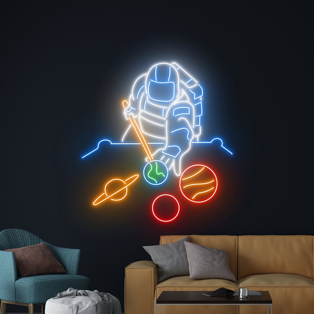 Astronaut Planet Neon Sign, I Need Space Astronaut LED Light, Astronaut ...