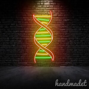 DNA Neon Sign, DNA Double Helix Led Sign, DNA Neon Light, Biology ...
