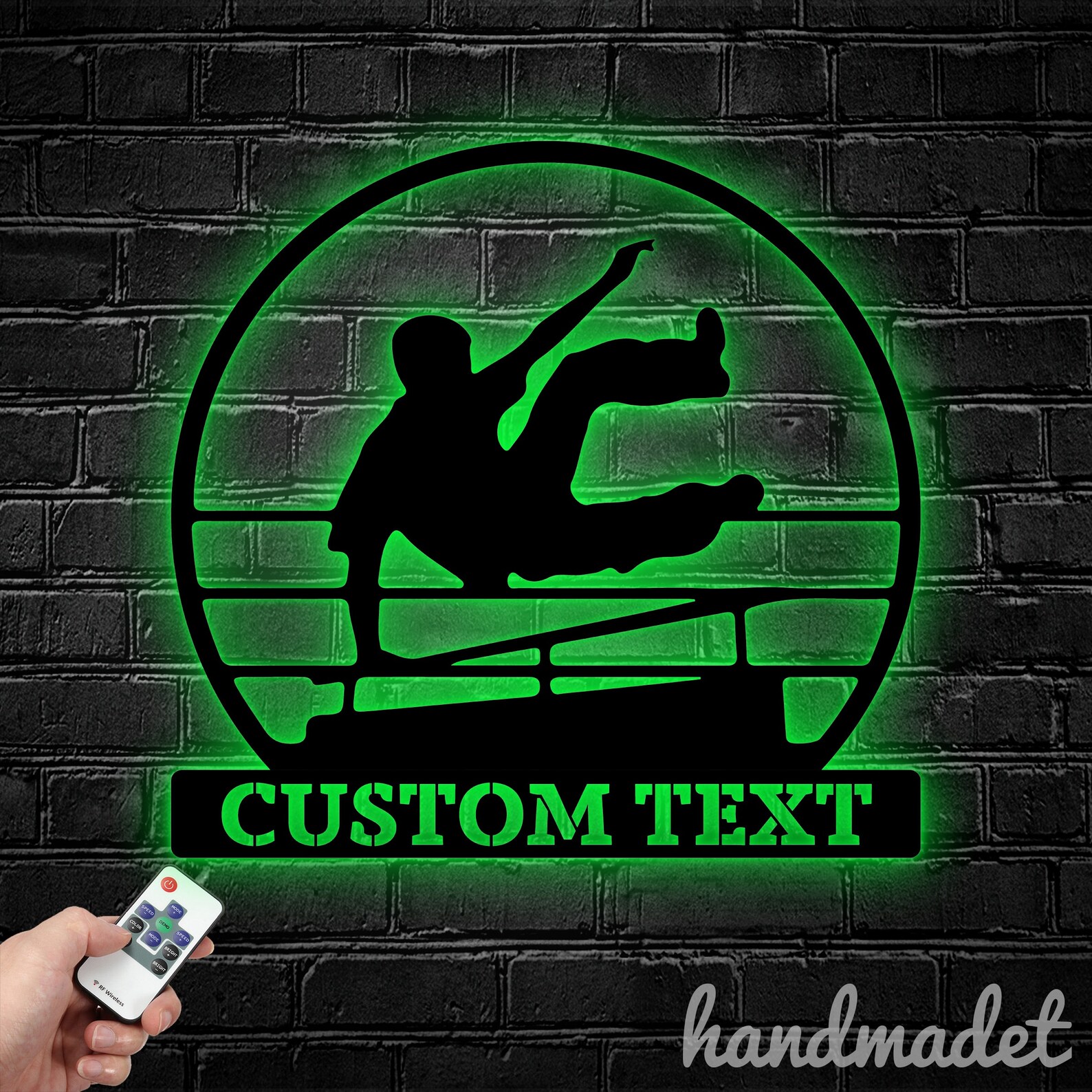 Custom Parkour Name Metal Wall Art LED Light, Parkour Metal Sign ...