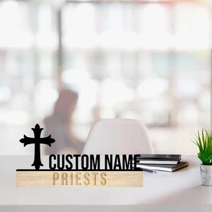 Custom Priests Desk Name Plate, Priests Metal Nameplate for Desk ...