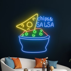 Chips and Salsa Neon Sign, Mexico Chip Neon Light, Chip Chip Hooray ...