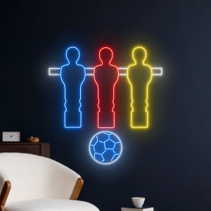 Table Football Neon Sign, Soccer Neon Light, Football Player LED Sign ...