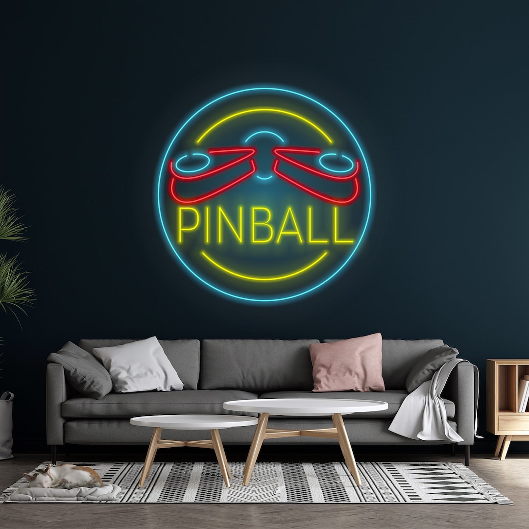 Pinball Neon Sign, Wall Decor, Arcade Neon Sign, Custom Neon Sign, Game ...