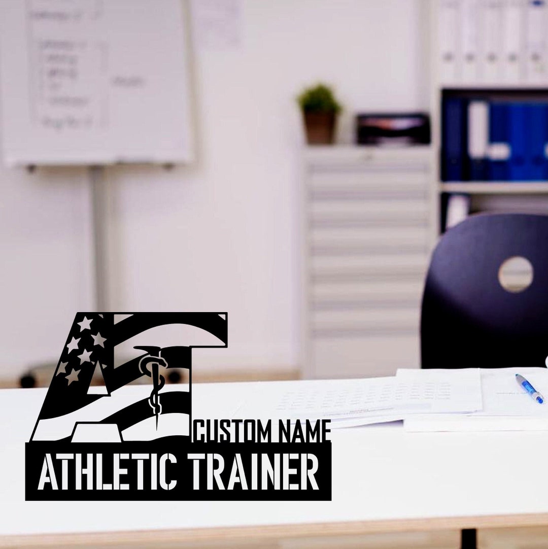 Custom Athletic Trainer Desk Name Plate, Athletic Trainer Metal ...