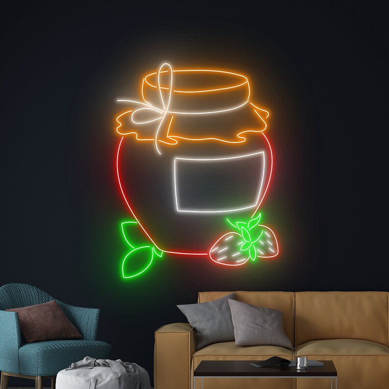 Jam Neon Sign, Strawberry Jam Led Lights, Fruit Jam Neon Lights, Jam ...