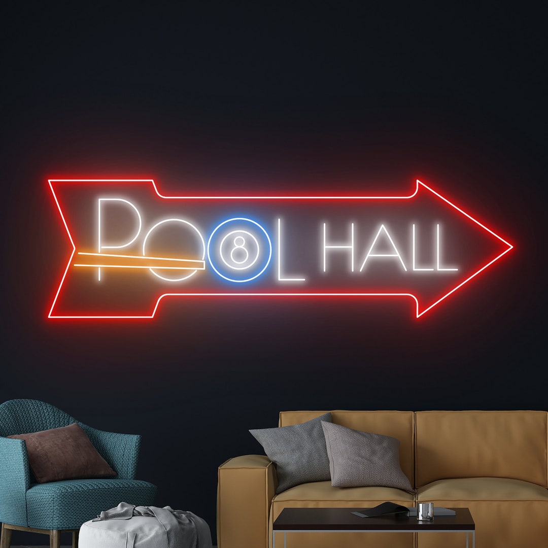 Pool Hall Neon Sign, Pool Hall Led Sign, Billiards Led Sign, Custom ...