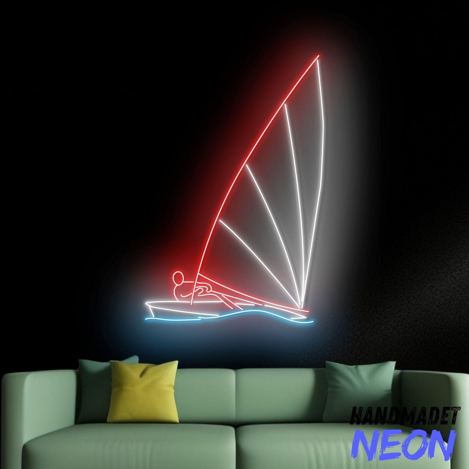 Fleet Racing Neon Sign, Sailing Led Sign, Sailboat Neon Light, Sailboat ...