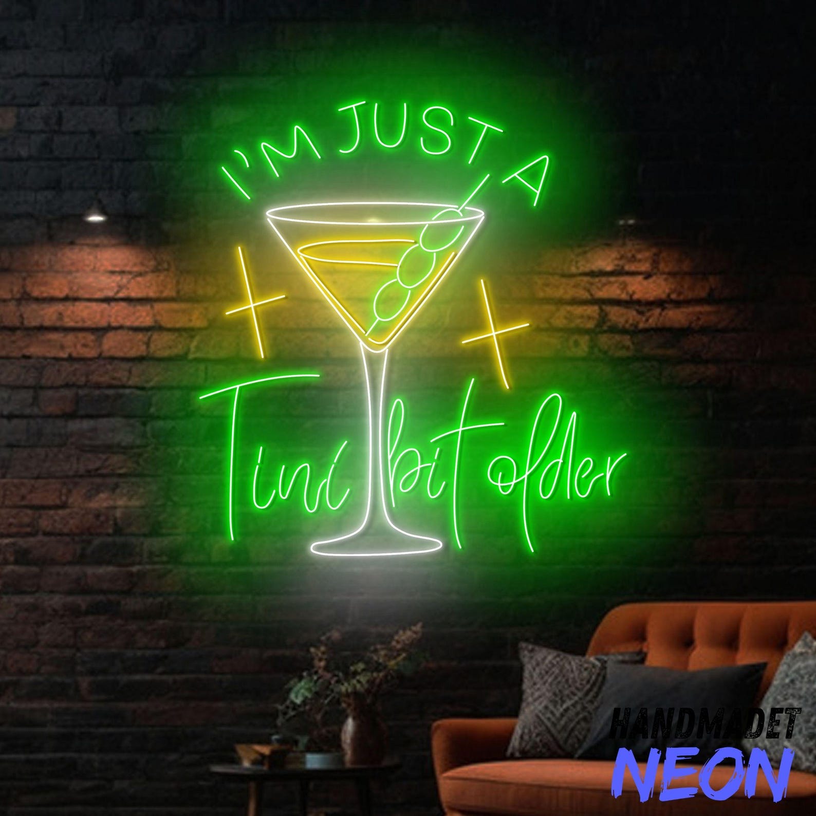 I'm Just A Tini Bit Older Neon Sign, Martini Led Sign, Cocktail Neon ...