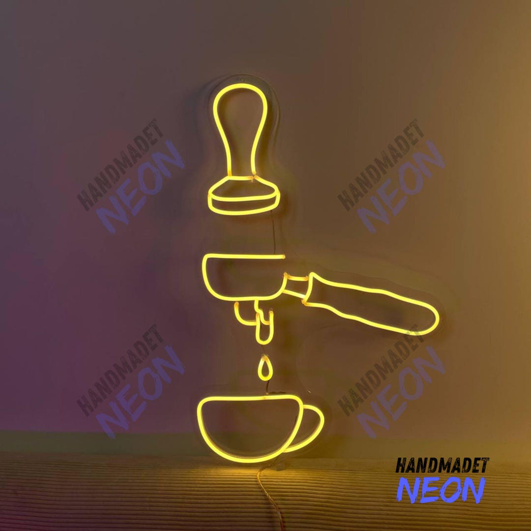 Coffee Machine Neon Sign, Cafe Neon Light, Coffee Cup LED Light, Drink ...