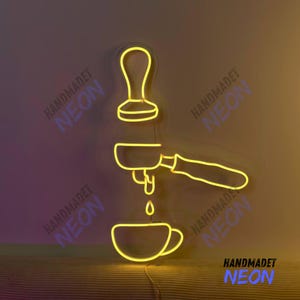 Coffee Machine Neon Sign, Cafe Neon Light, Coffee Cup LED Light, Drink ...