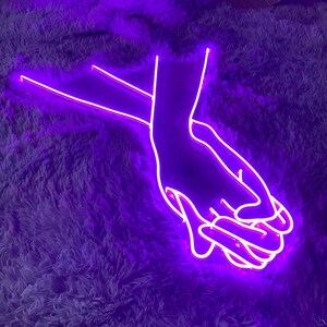 Holding Hands Neon Sign, Holding Hands Led Sign, Touching Hands Led ...