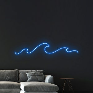 Wave Neon Sign, Beach Led Sign, Holiday Led Light, Wave Led Sign, Party ...