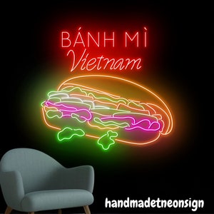 Banh Mi Neon Sign, Banh Mi Vietnam Led Light, Banh Mi Neon Light, Banh ...