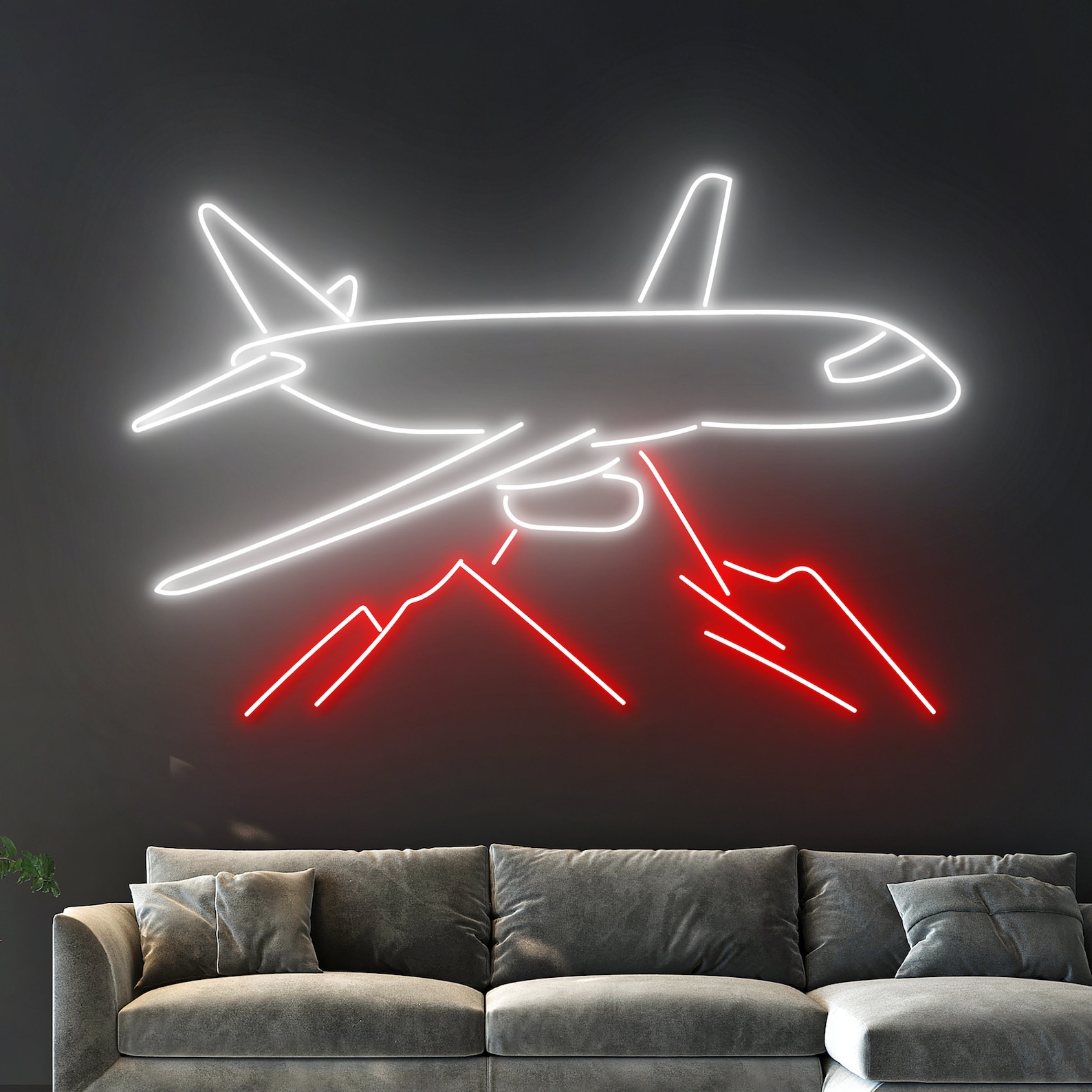 Air Plane Neon Sign, Airplane Led Light, Plane Sign, Plane Night Light ...