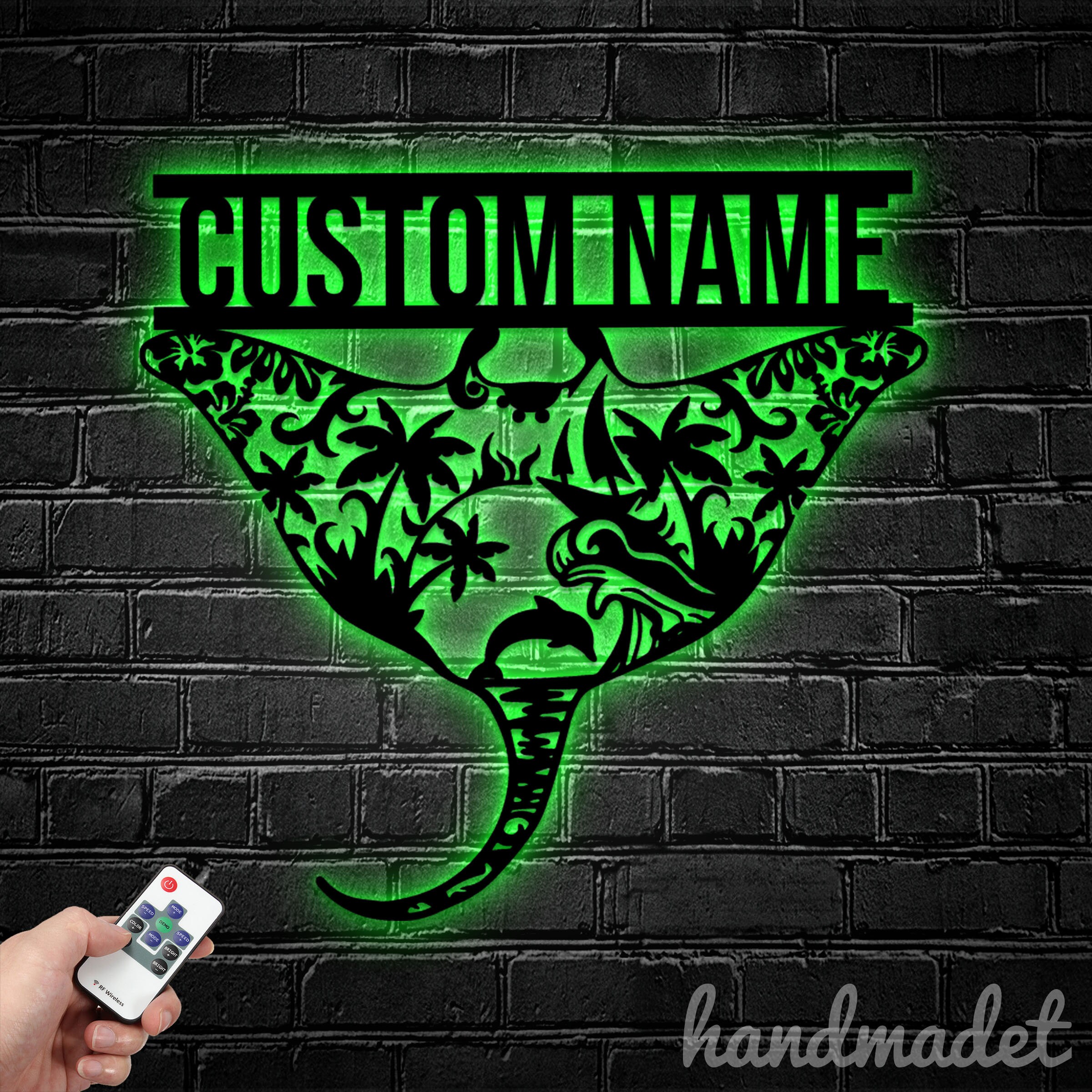 Personalized Stingray Metal Sign, Stingray Metal Light, Stingray Led ...