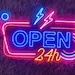 Open 24h Led Sign, Vertical Open Led Sign, Wall Decor, Bar Neon Sig ...
