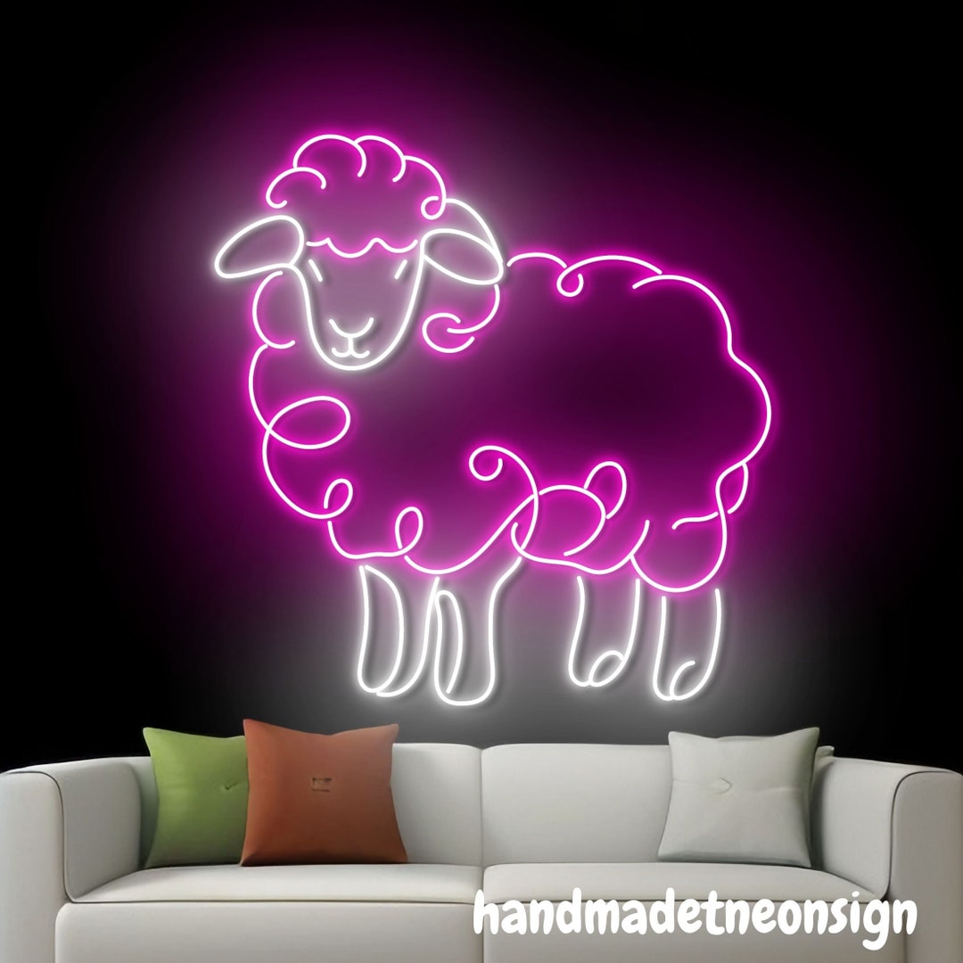 Sheep Neon Sign, Sheep Led Sign, Sheep Animal Neon Light, Animal Lover ...