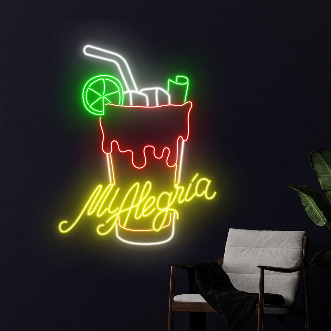 Mi Alegria Michelada Led Sign, Mi Alegria Michelada Neon Light, Mi ...