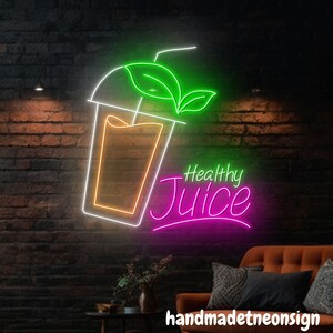 Healthy Juice Neon Sign, Juice Led Sign, Juice Fruit Neon Light ...