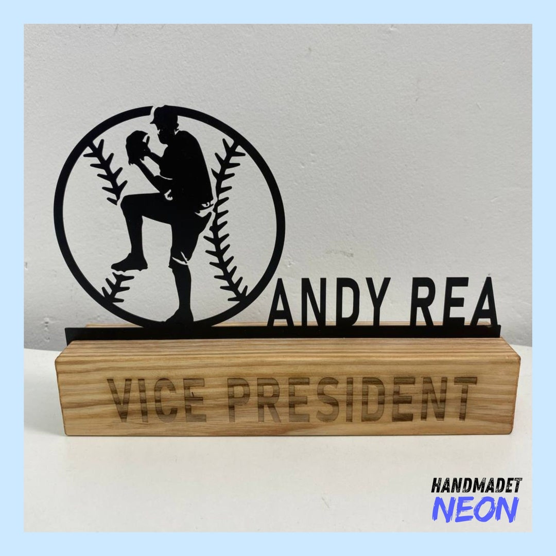 Custom Baseball Desk Name Plate, Baseball Player Nameplate for Desk ...