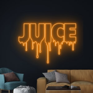 Juice Dripping Neon Sign, Juice LED Light, Juice Fruit Neon Light, Bar ...
