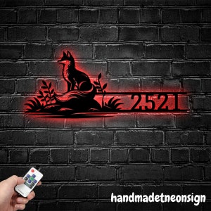 Personalized Fox House Number, Fox Home Number Metal Wall Sign, Fox ...